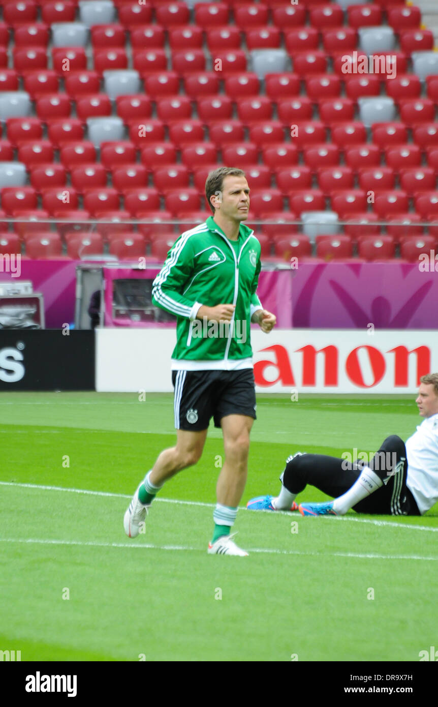 German football team training for their Euro 2012 semi final game ...