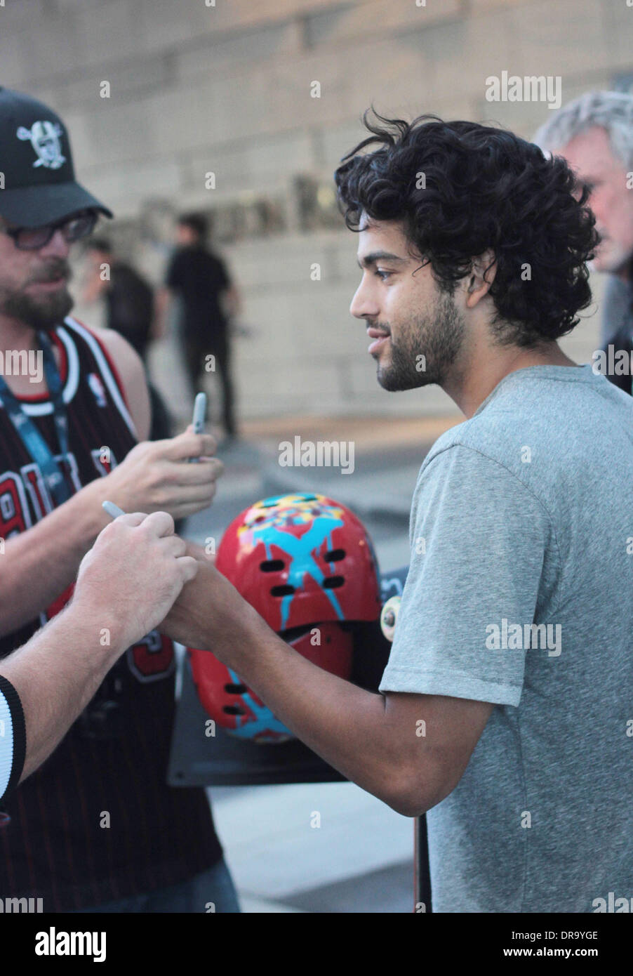 Professional skateboarder Paul 'P-Rod' Rodriguez greets fans as he ...