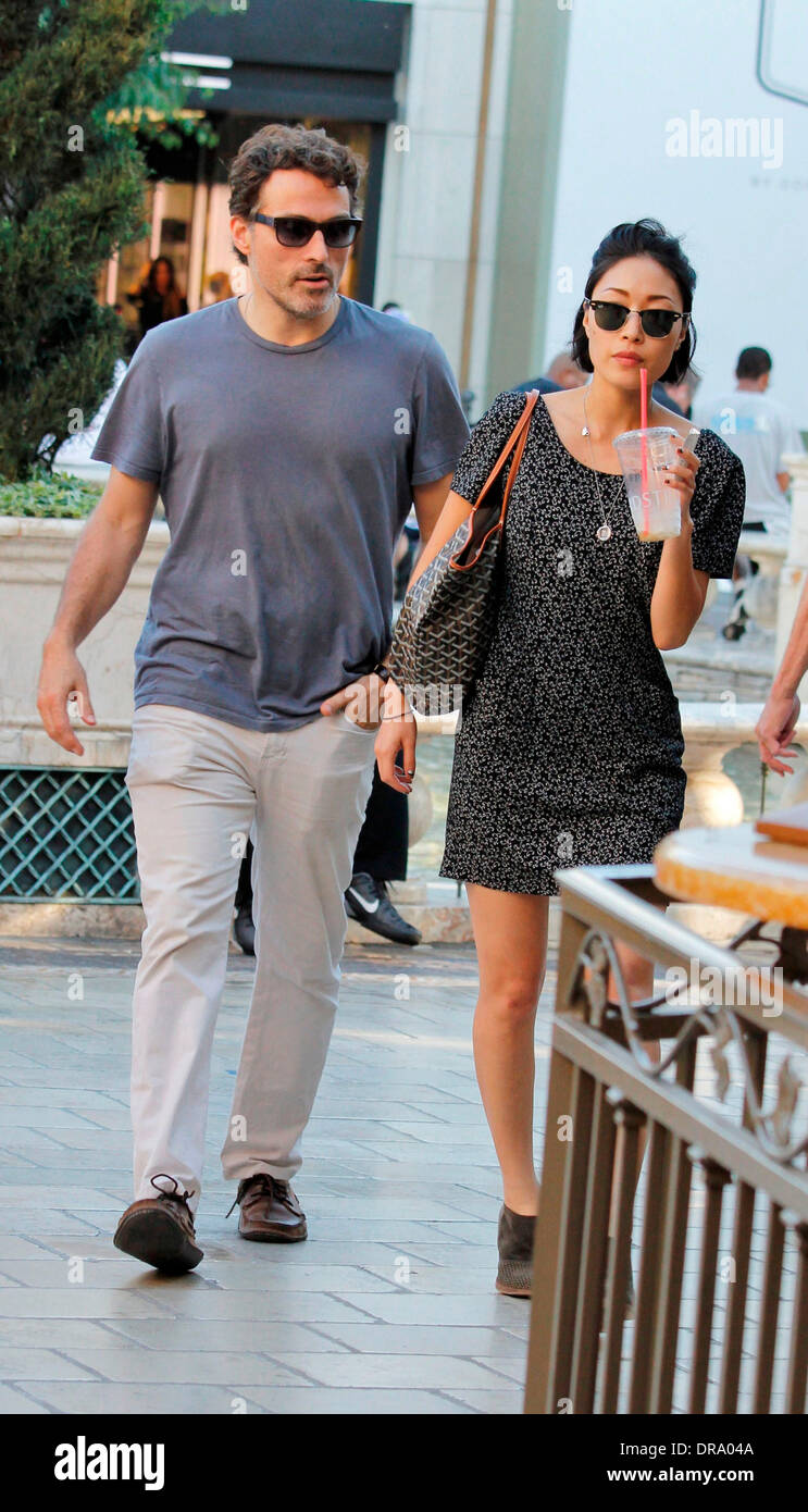 Rufus Sewell shopping at The Grove with a friend Los Angeles ...
