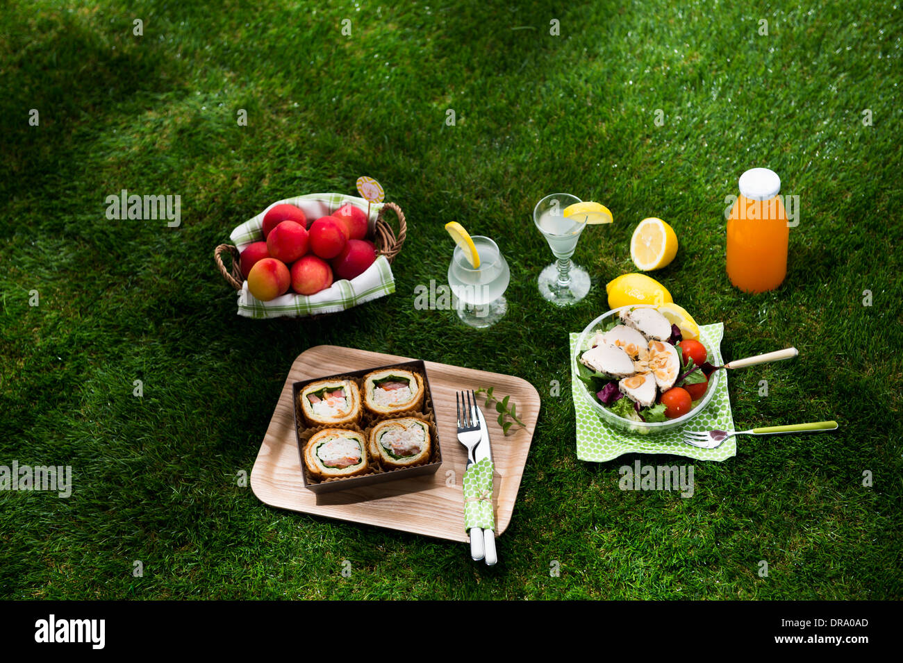 Picnic table on green grass hi-res stock photography and images - Alamy