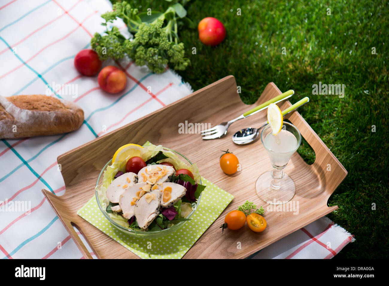 a picnic set spread out on a tray Stock Photo - Alamy