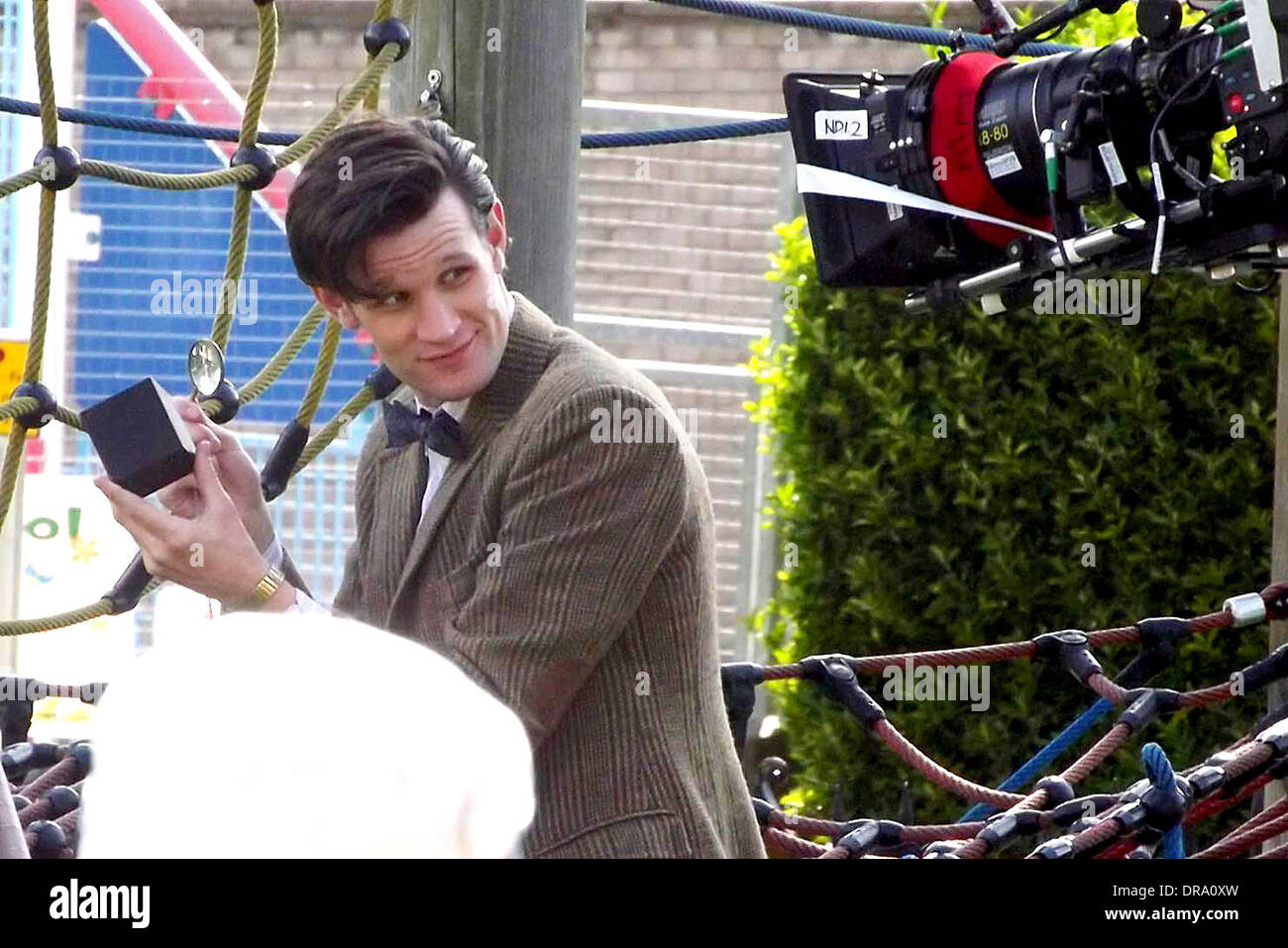 Matt Smith on location for the new BBC series of Doctor Who being ...