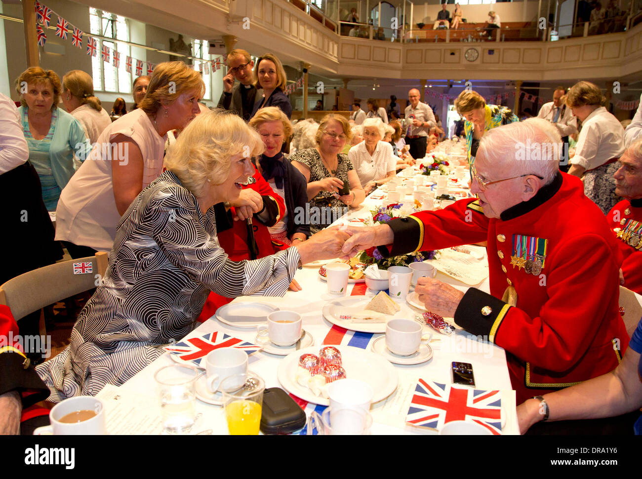 Camilla, Duchess of Cornwall attends a Diamond Jubilee tea party in St ...