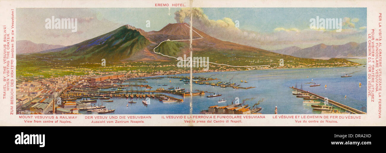 Fold-out view of Vesuvius Volcano - Funicular Railway Stock Photo - Alamy