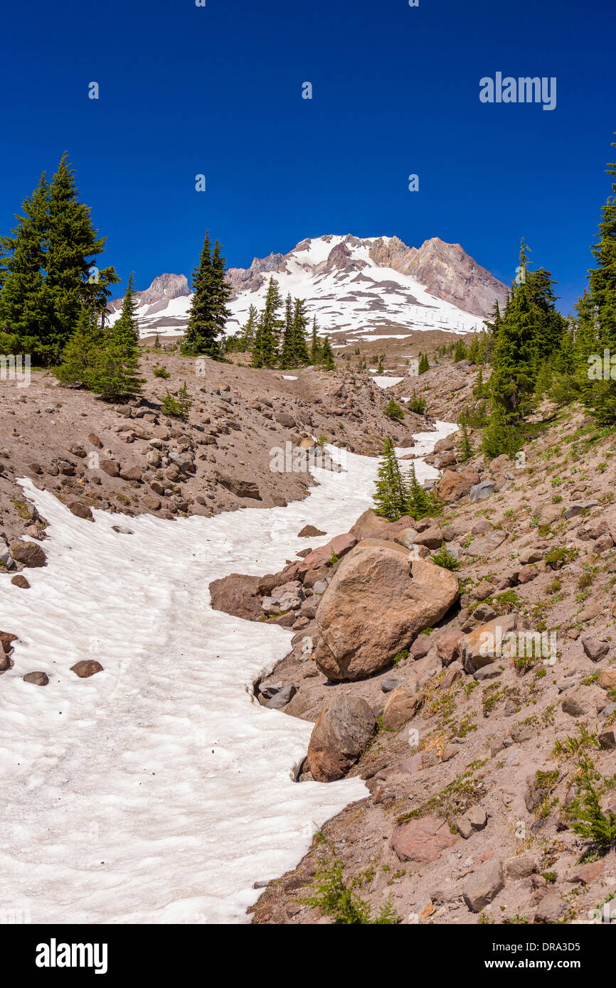 OREGON, USA - South side of Mount Hood, 11,240 foot volcano in Cascades ...