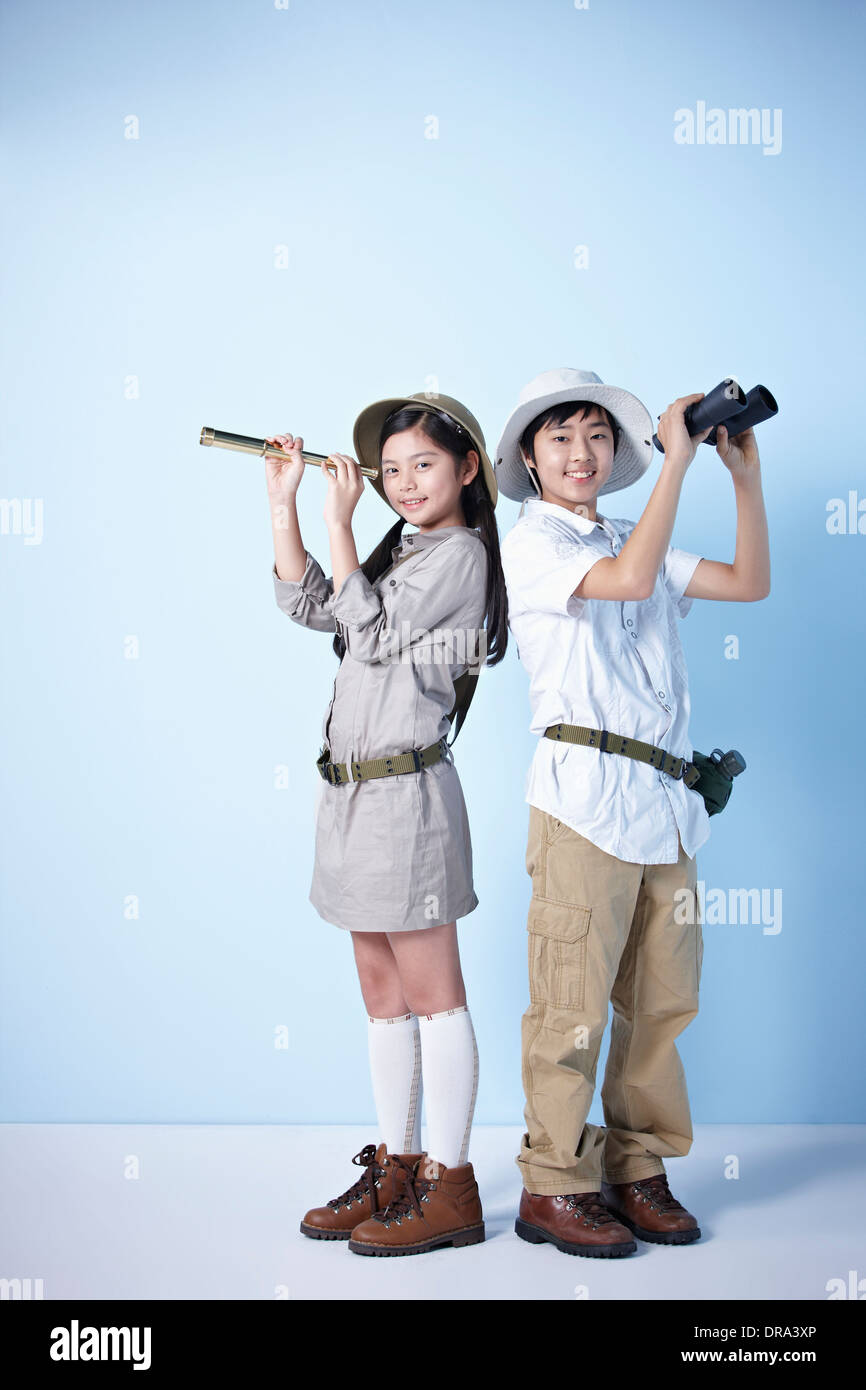 kids dressed as explorers Stock Photo - Alamy