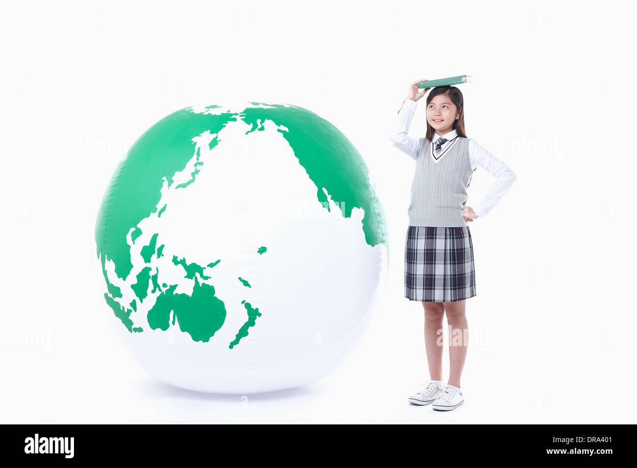 Girl school hand up Cut Out Stock Images & Pictures - Alamy