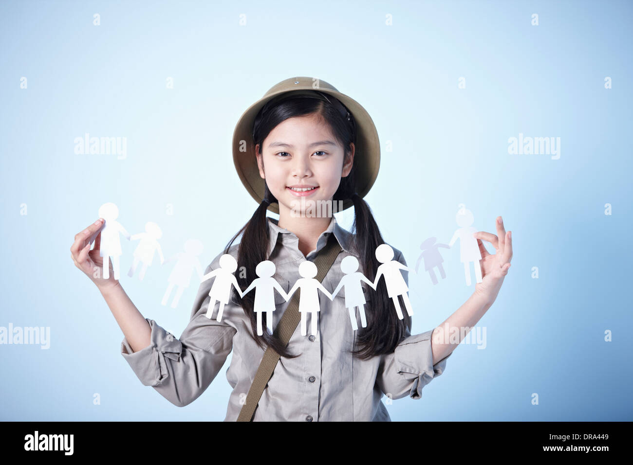 a girl dressed as an explorer Stock Photo - Alamy