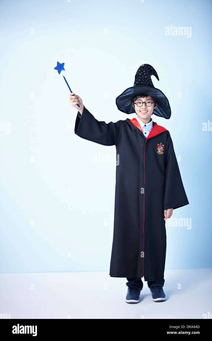 a boy dressed as a wizard Stock Photo - Alamy