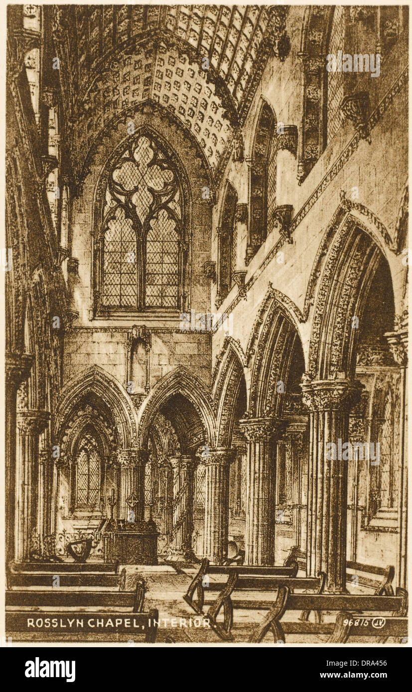 The interior of Rosslyn Chapel Stock Photo - Alamy