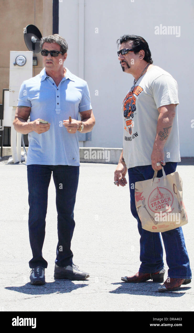 Sylvester Stallone and friends after having lunch in Beverly Hills ...