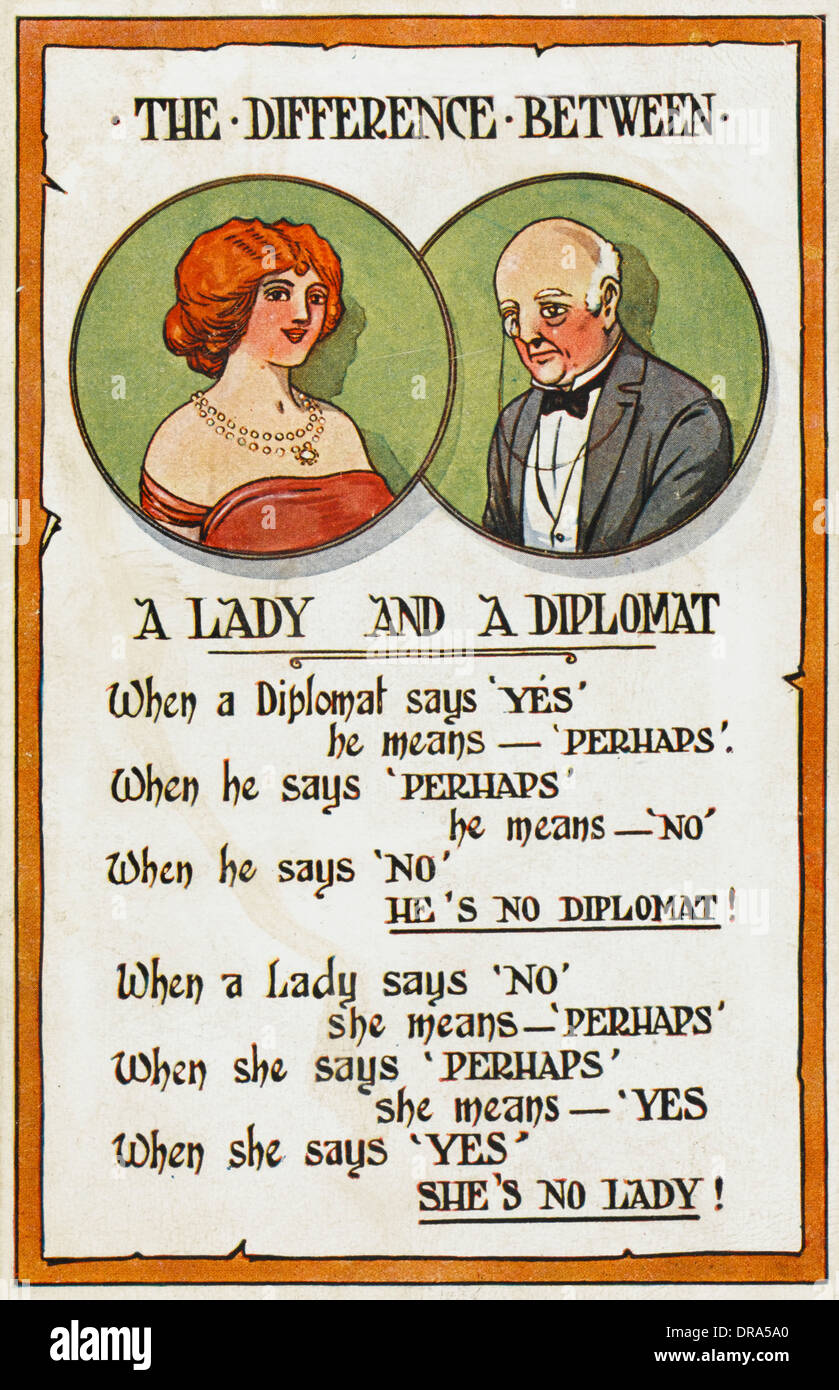 Difference between a Lady and a Diplomat Stock Photo - Alamy