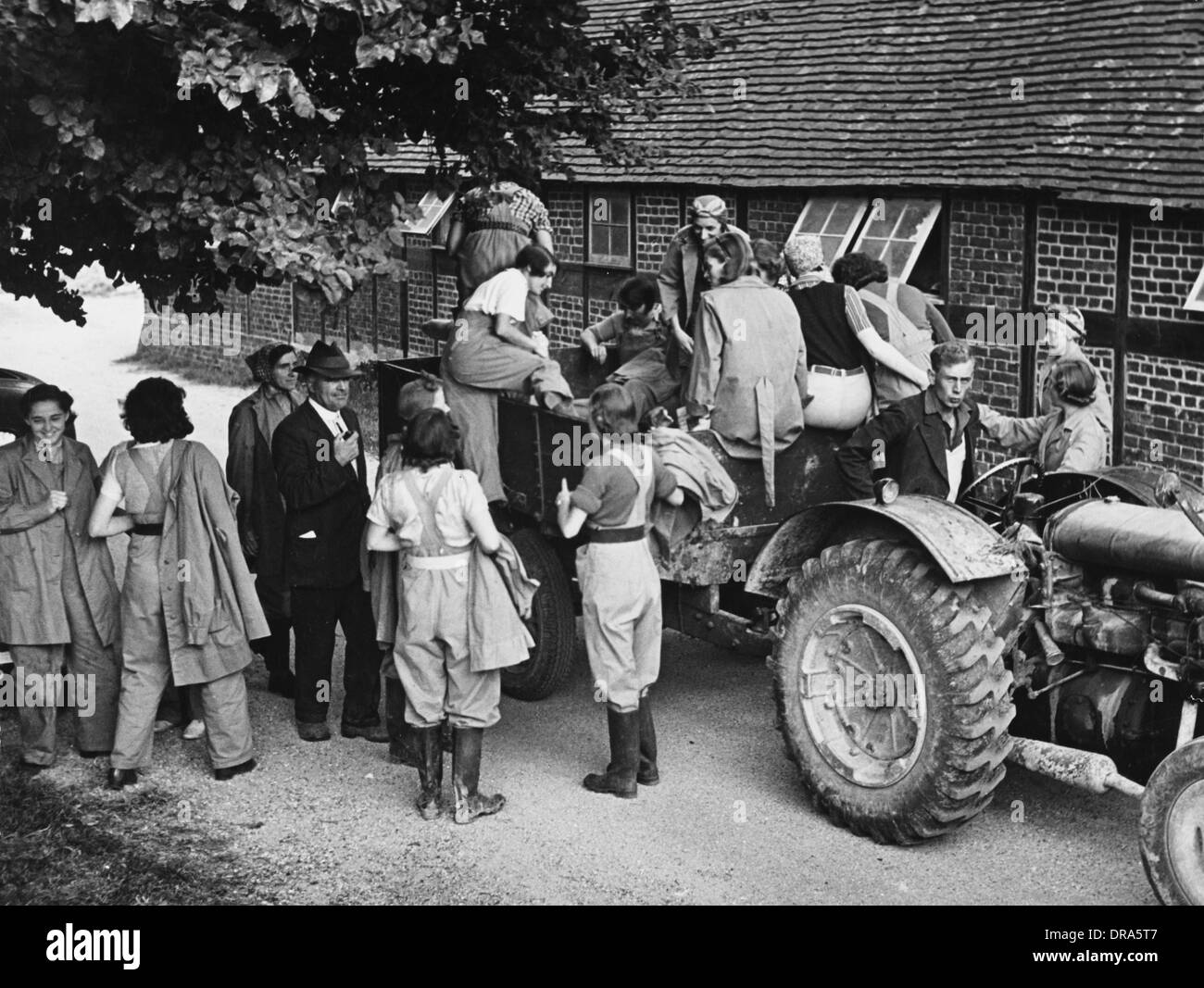 Girls farm Black and White Stock Photos & Images - Alamy