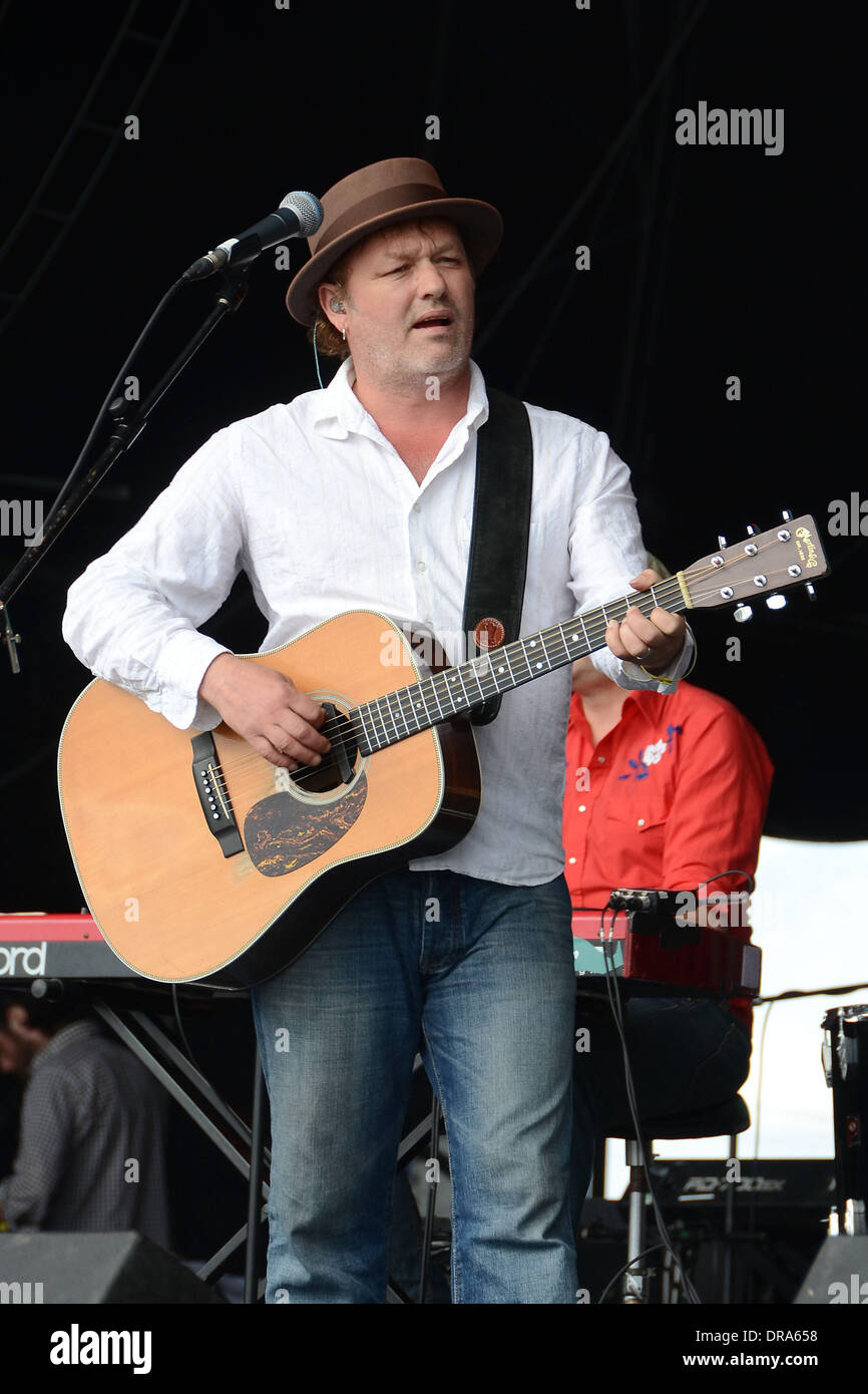 Mark Chadwick of The Levellers performing live at the Hop Farm Music ...