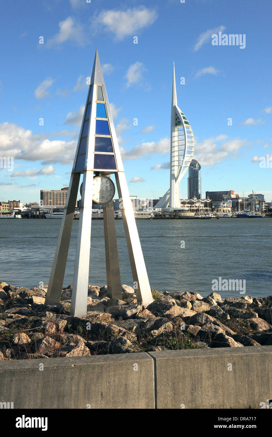The unique tidal flow clock at the Falkland memorial gardens on Gosport ...