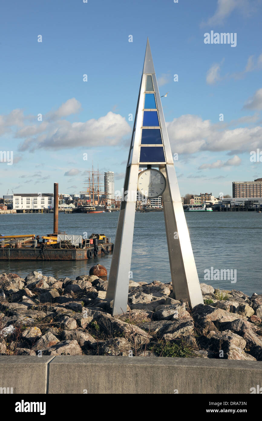 The unique tidal flow clock at the Falkland memorial gardens on Gosport ...