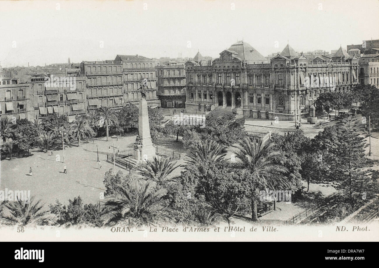 Oran - Place D'Armes and the Town Hall Stock Photo - Alamy