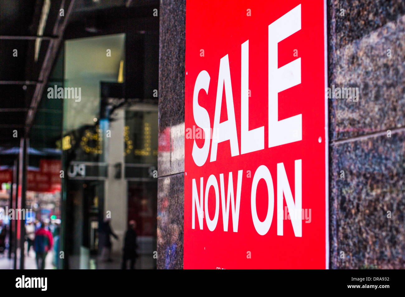 Sale now on banner outside shop on Oxford street - London Stock Photo ...