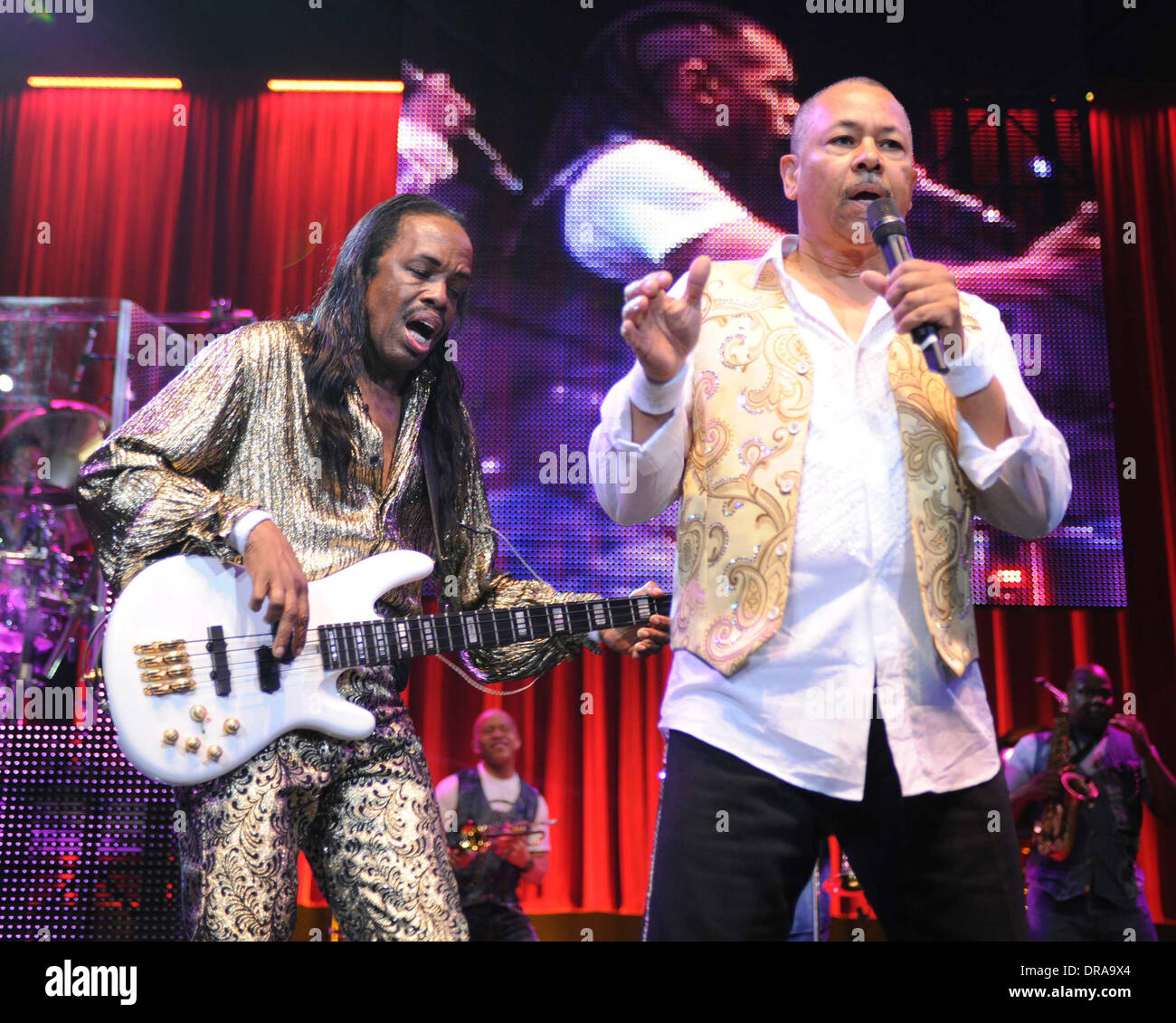 Verdine White and Ralph Johnson Earth Wind and Fire perform at the Hard ...