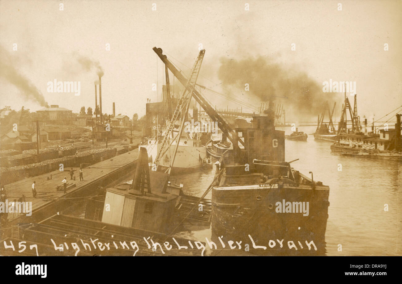 Lightering the Lighter, Lorain Stock Photo - Alamy