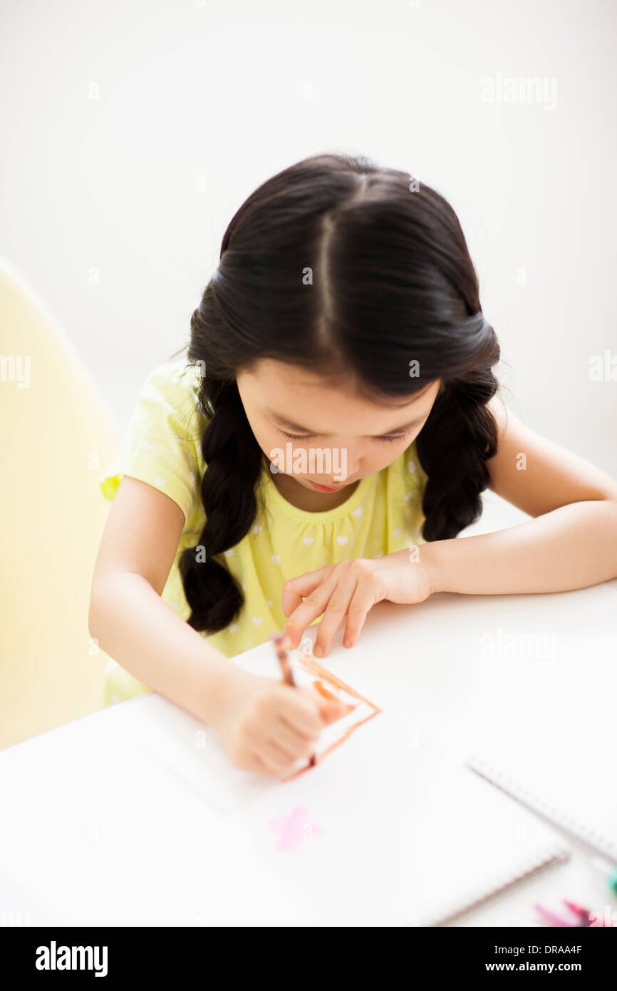 Child drawing crayon sketchbook hi-res stock photography and images - Alamy