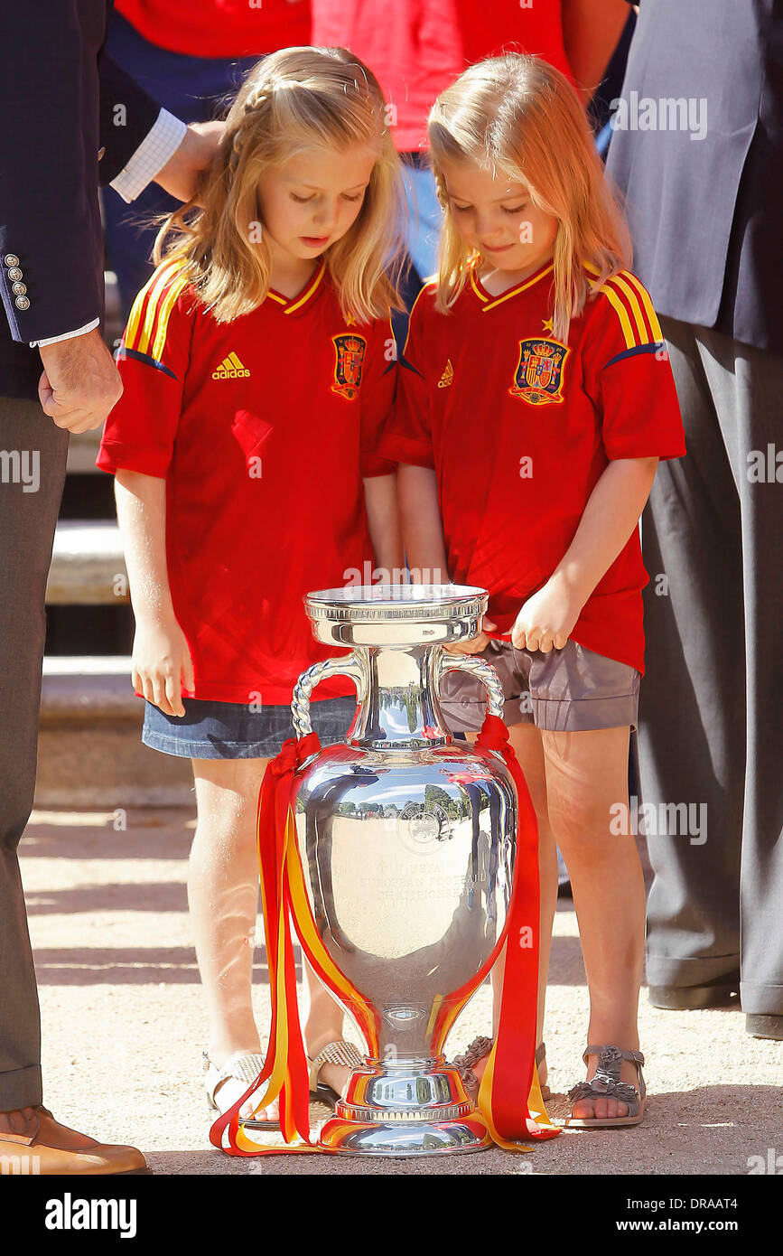 Princess Leonor and Princess Sofia with the UEFA Euro Cup The Spanish ...