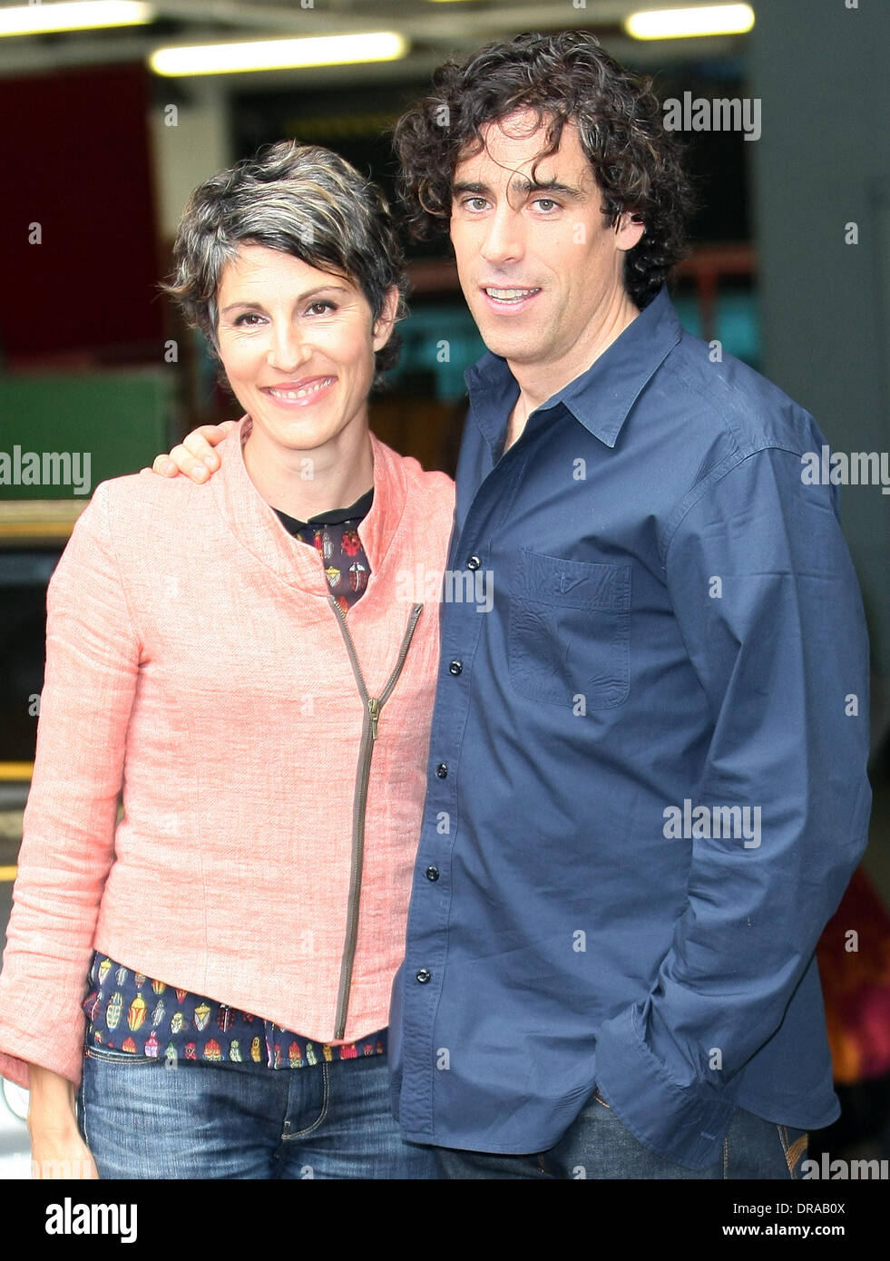 Stephen Mangan and Tamsin Greig outside the ITV studios London, England ...
