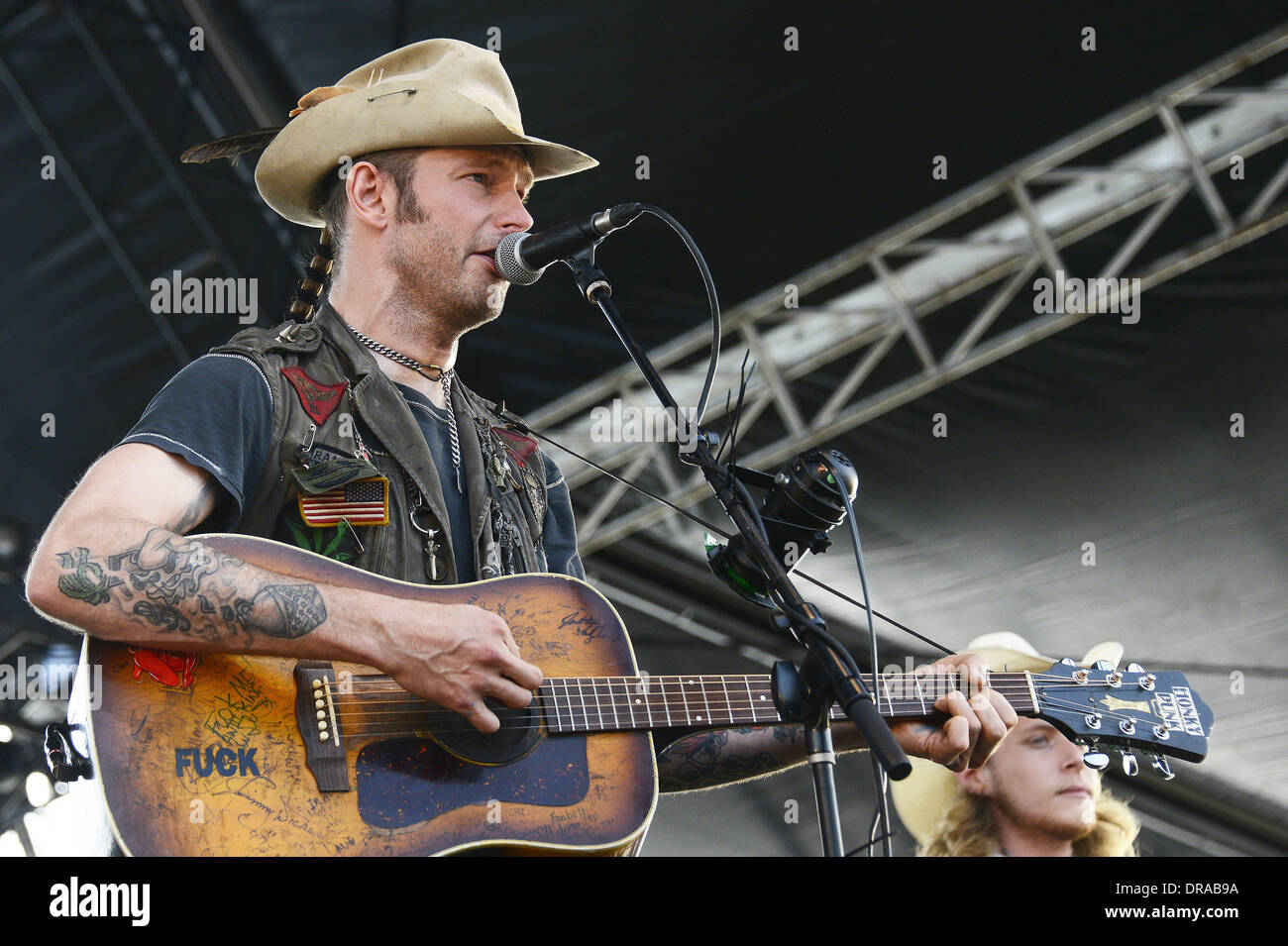 US country singer Hank Williams III performing live on stage during ...