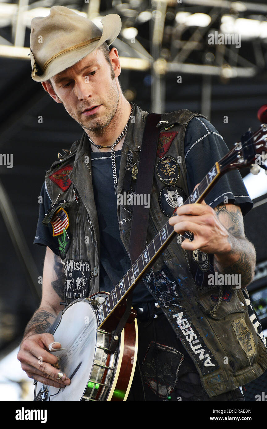 US country singer Hank Williams III performing live on stage during ...