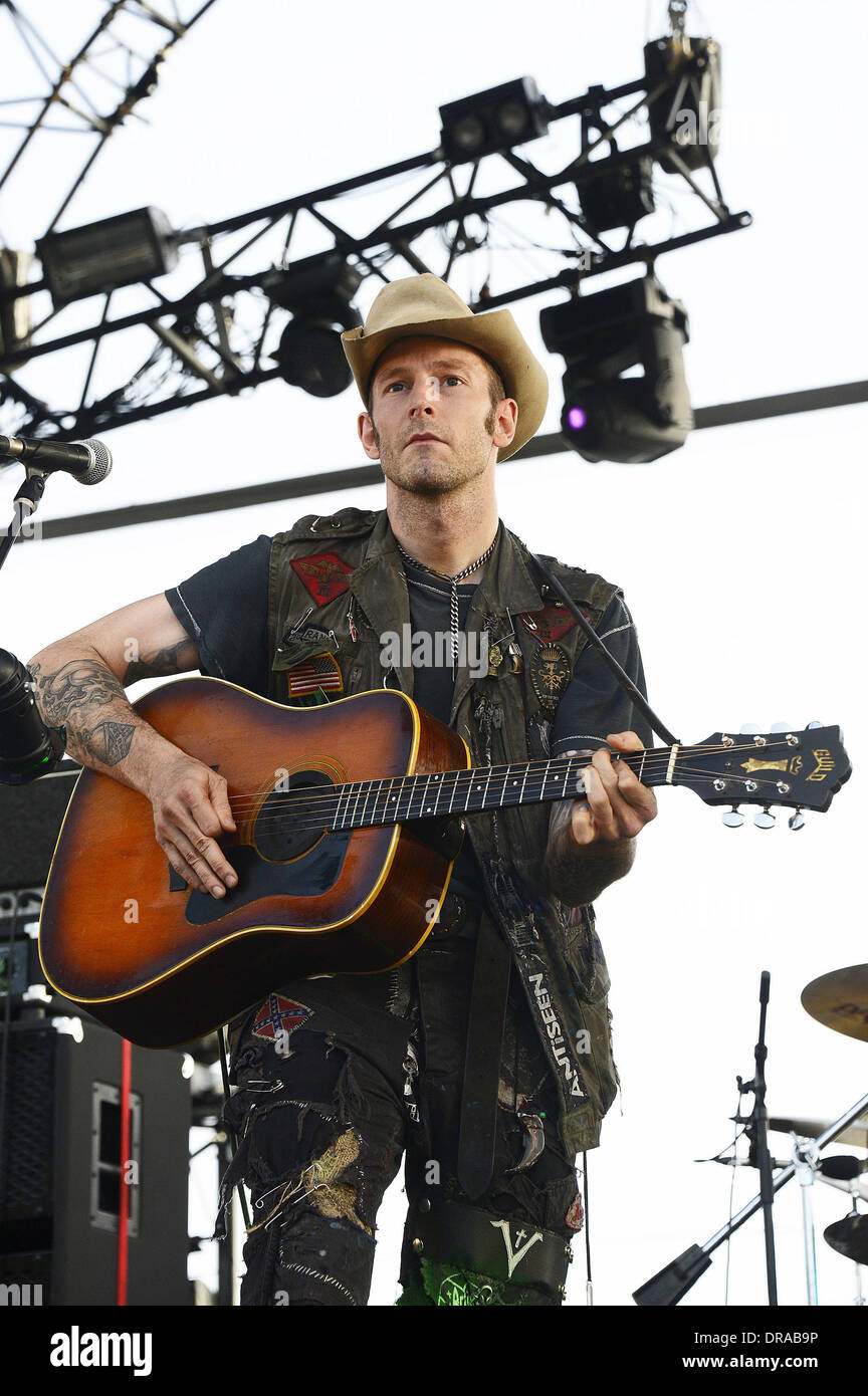 US country singer Hank Williams III performing live on stage during ...