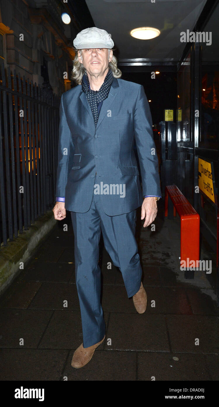 Bob Geldof Celebrities leaving Annabel's private members restaurant and ...