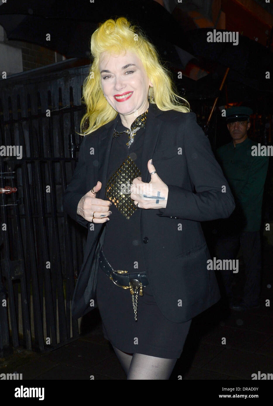 Pam Hogg Celebrities leaving Annabel's private members restaurant and ...