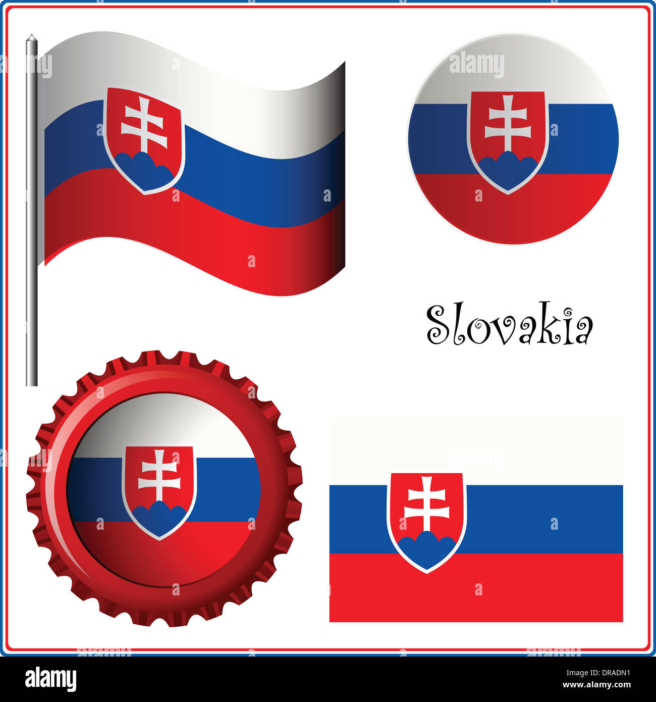slovakia graphic set against white background, vector art illustration ...