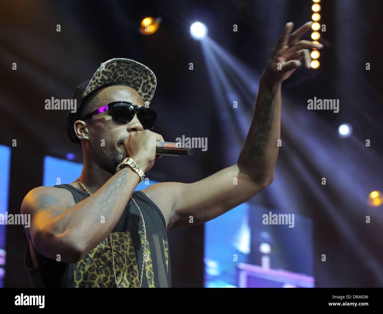 B.o.B., performing at the R You on the List Tour? at the Bank United ...