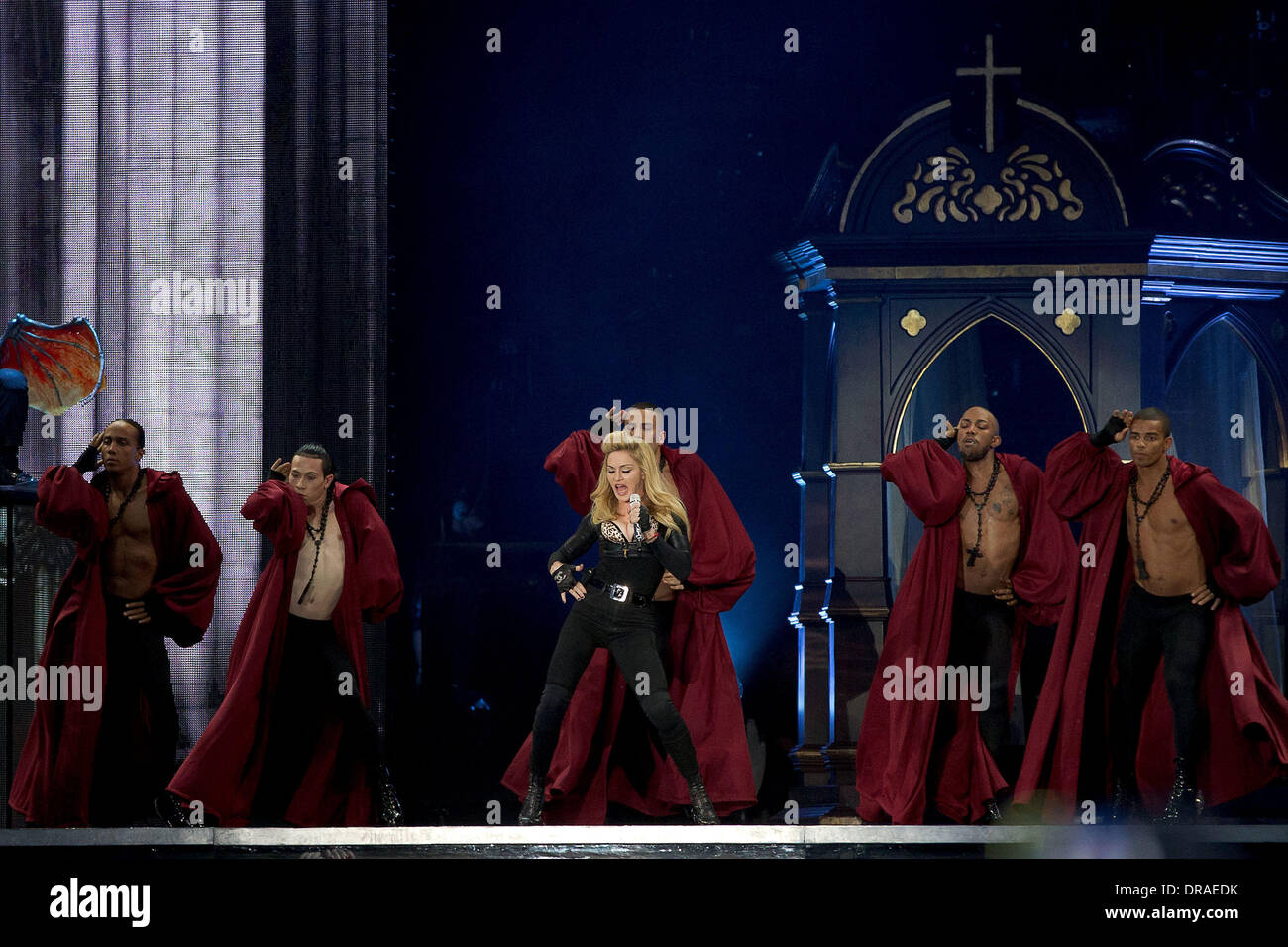 Madonna performing live in her MDNA concert at Ullevi Gothenburg Sweden ...