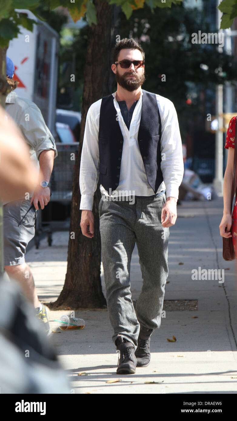Adam Levine filming on the set of his new movie 'Can A Song Save Your ...