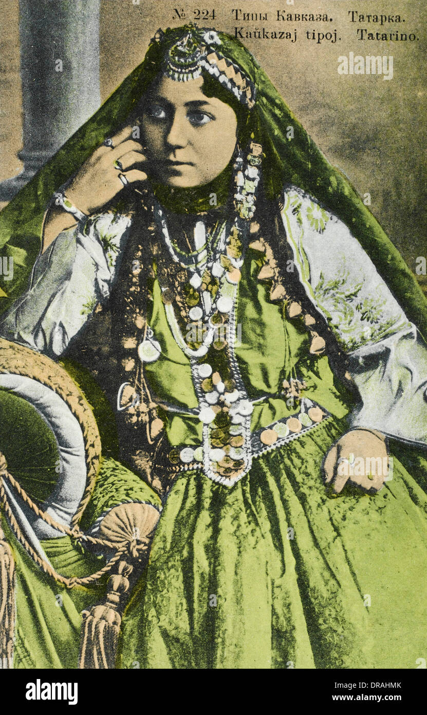 Caucasian Tartar woman in traditional costume Stock Photo - Alamy