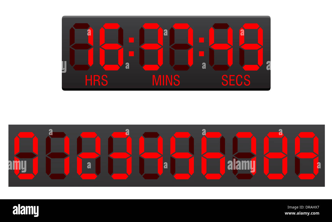 scoreboard digital countdown timer illustration isolated on white ...