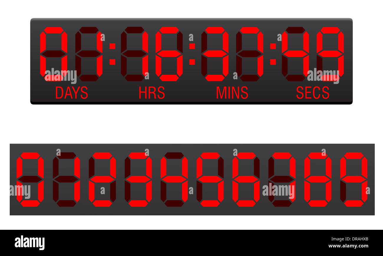 scoreboard digital countdown timer illustration isolated on white ...