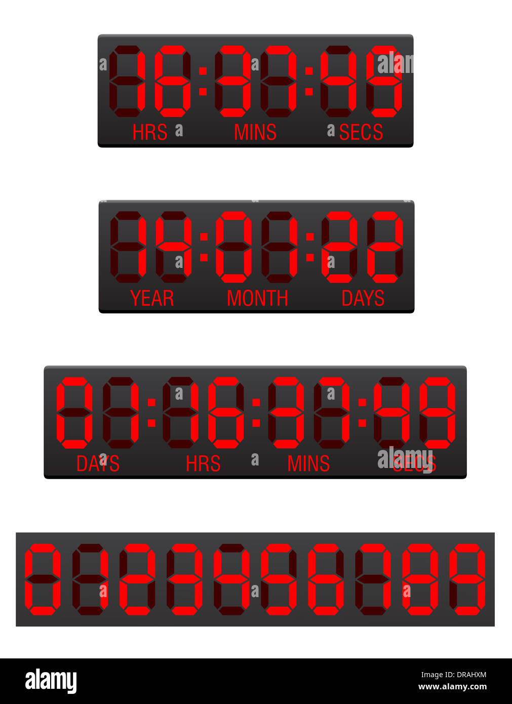 scoreboard digital countdown timer illustration isolated on white ...