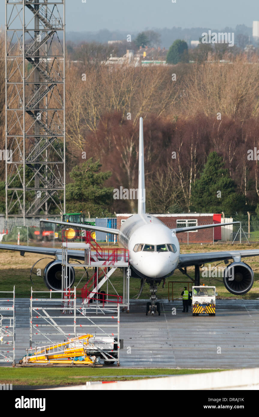 Monarch Airlines Boeing 757 aircraft undergoing ground testing and ...