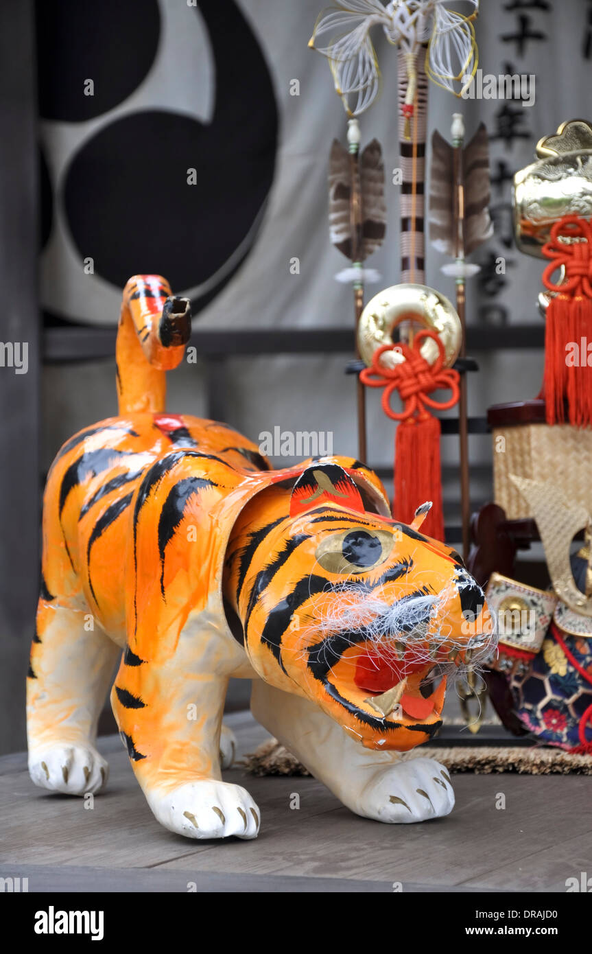 Tiger in a shinto shrine - Kurashiki, Chikoku, Japan Stock Photo - Alamy