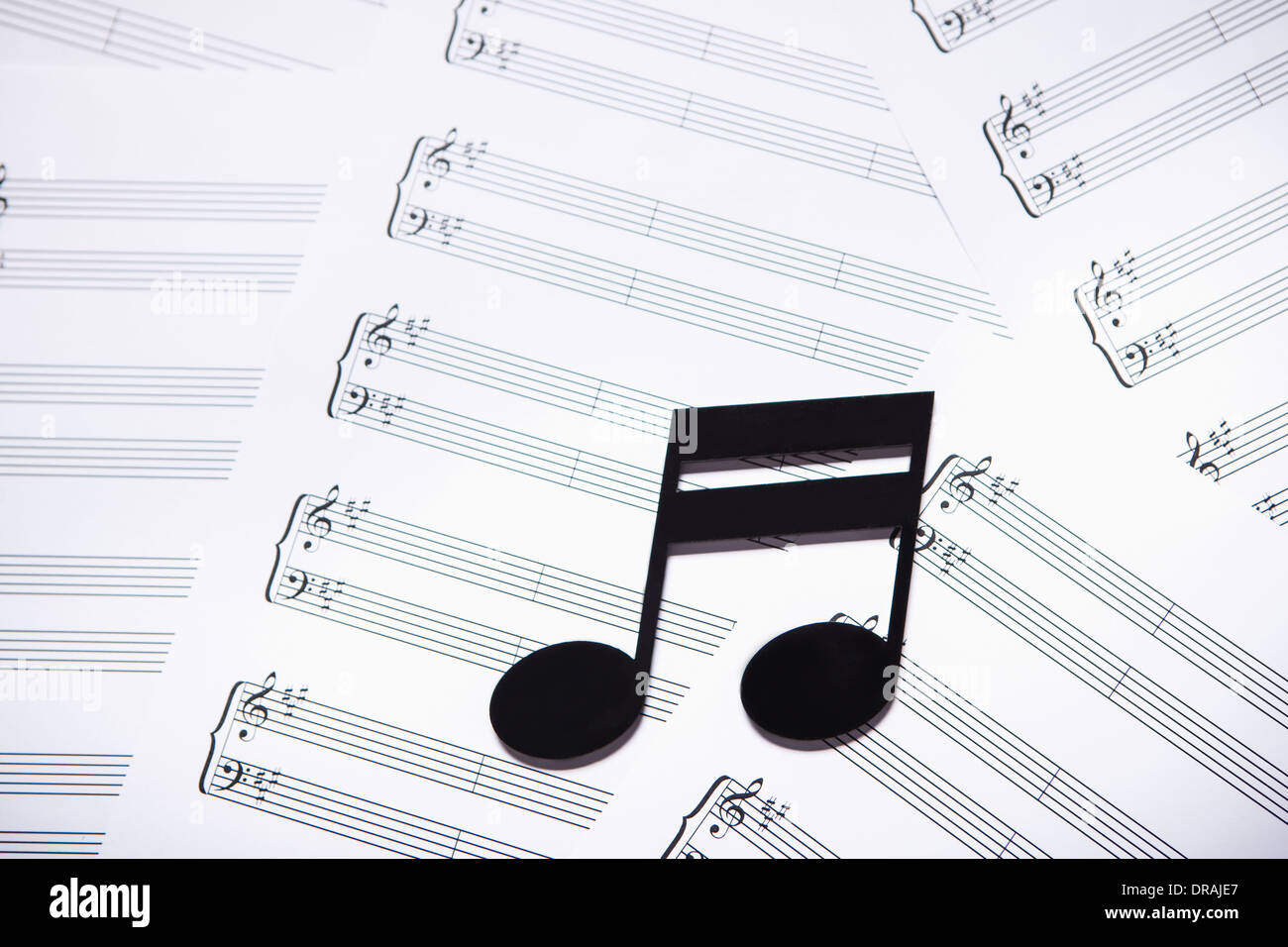 musical note on musical papers Stock Photo - Alamy