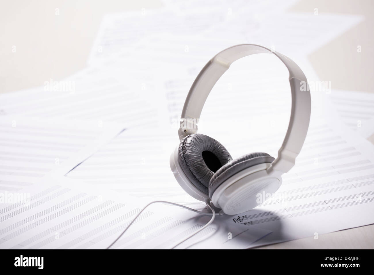 headset on musical papers Stock Photo - Alamy