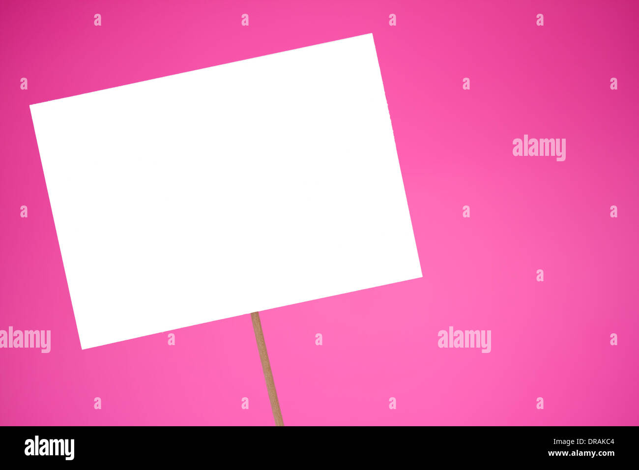 Blank white sign on a pink background Stock Photo - Alamy