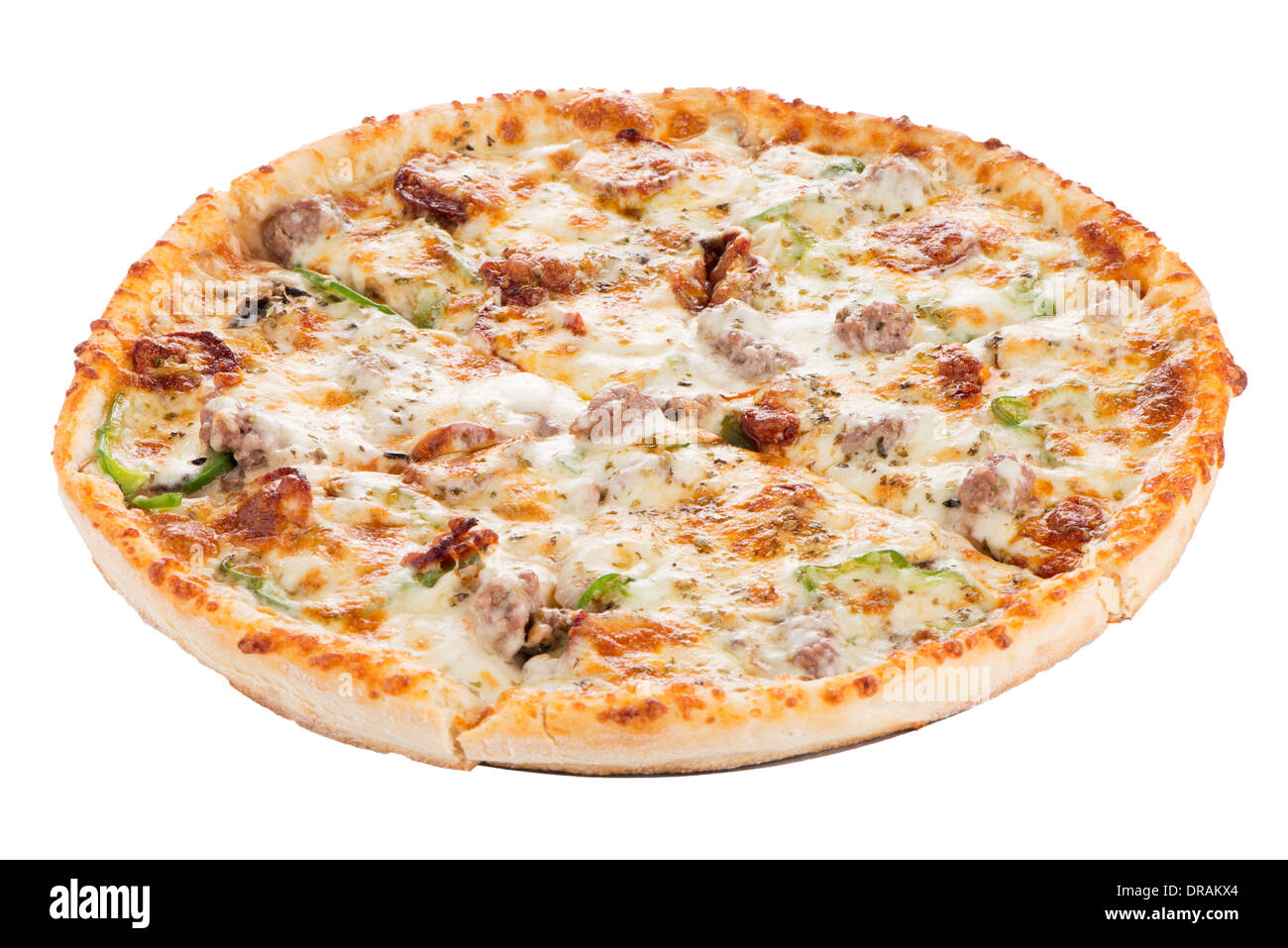 Italian pizza isolated over white background Stock Photo - Alamy