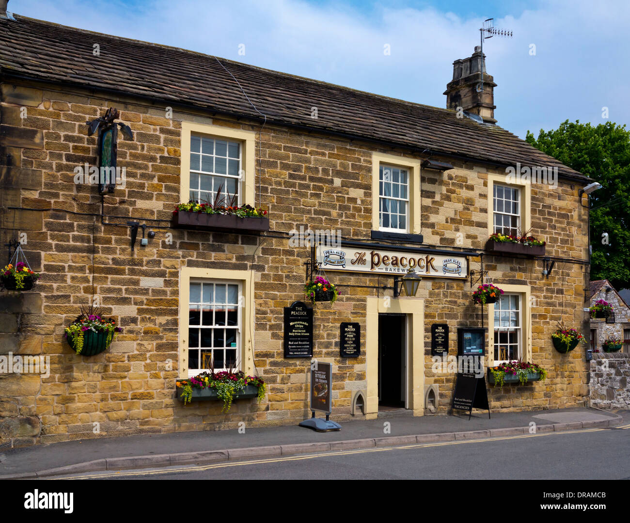 The Peacock a traditional stone built pub or inn in Bakewell town ...