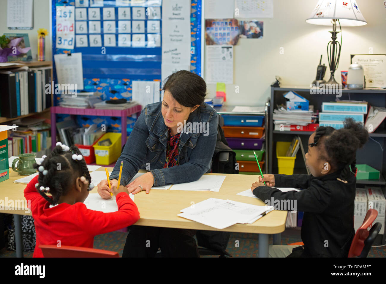First Grade Classroom Stock Photo - Alamy