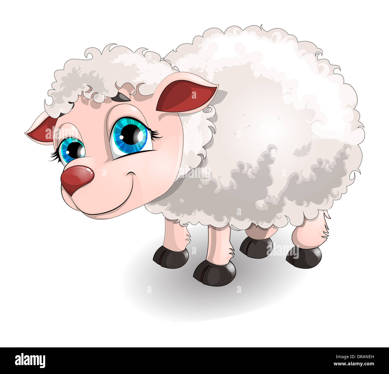 Sheep on farm pasture Cut Out Stock Images & Pictures - Alamy