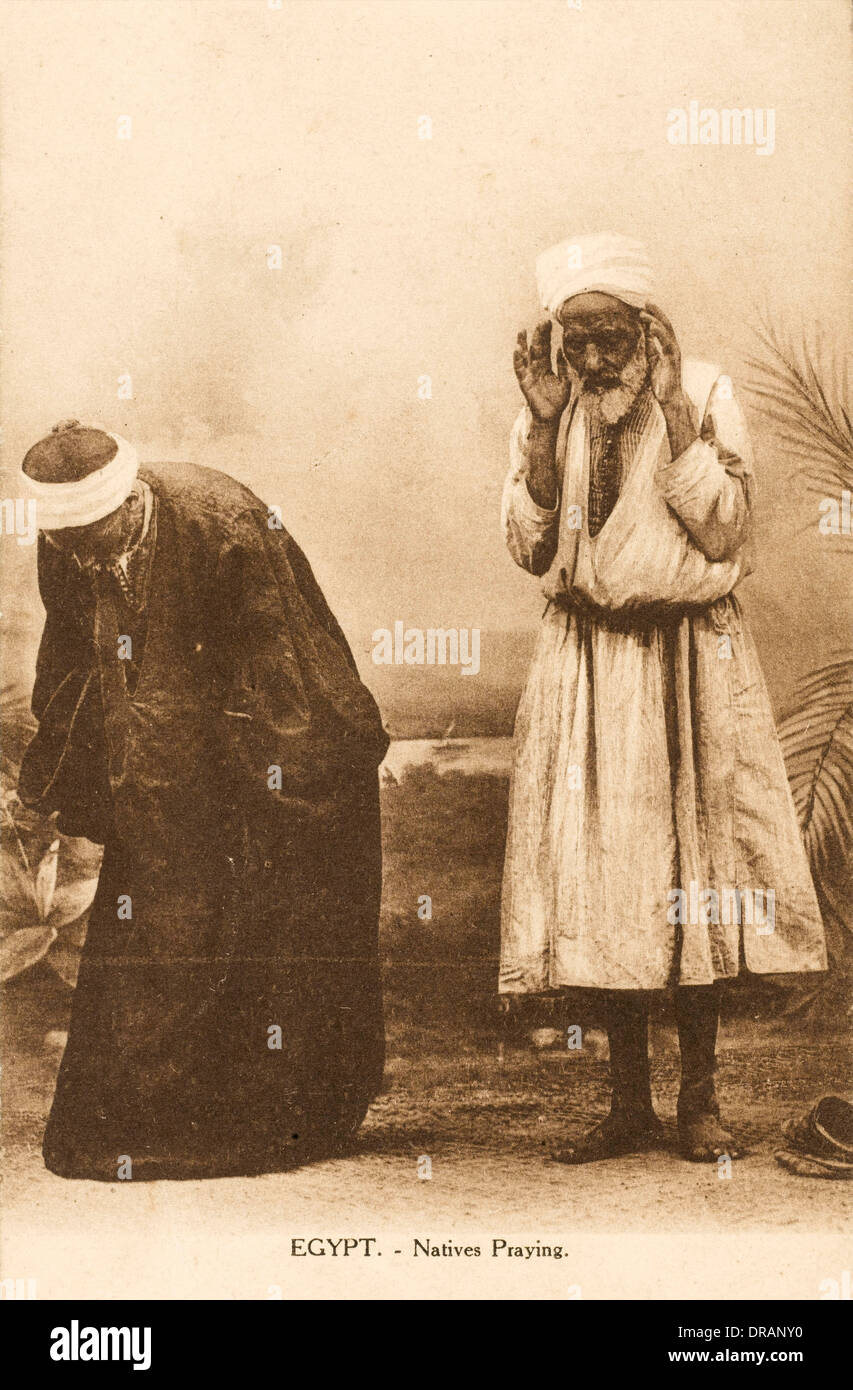 Egypt - Old Egyptian men at prayer Stock Photo - Alamy